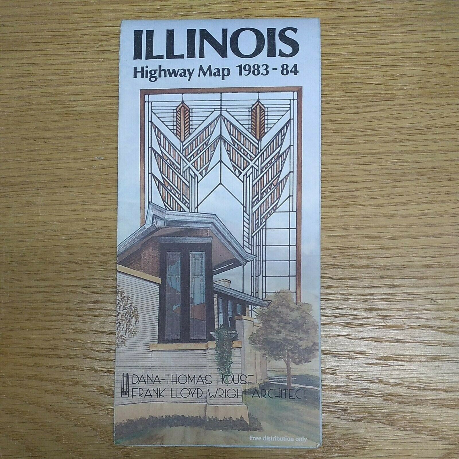 1983-1984 Official Illinois State Highway Transportation Travel Road M ...