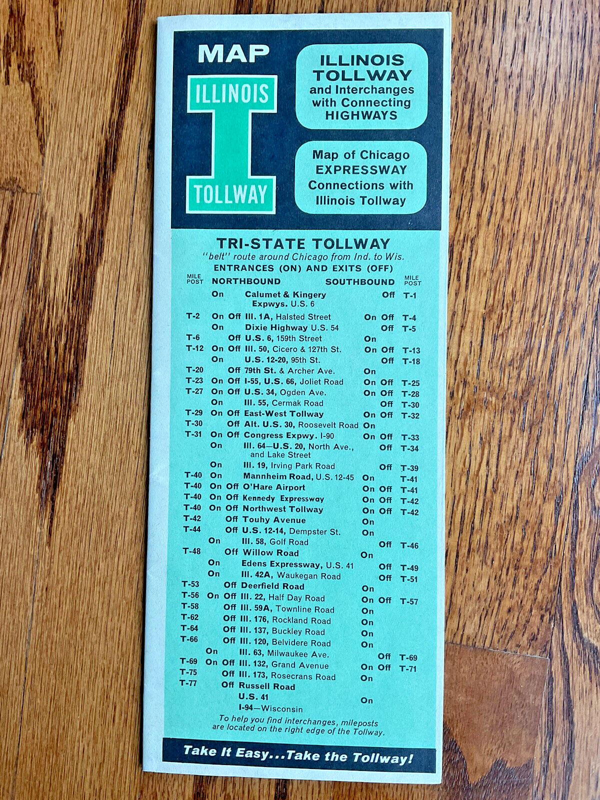 Early 1960s Official Illinois Tollway Travel Road Map – Premier Homegoods